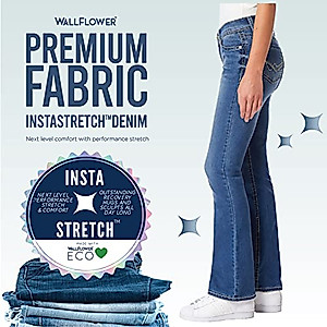 WallFlower Women's Legendary Bootcut Mid-Rise Insta Stretch Juniors Jeans (Standard and Plus), Keller, 15