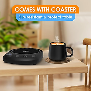 Coffee Mug Warmer - Fastest Heating & Highest Temperature, Coffee Cup Warmer for Desk Auto Shut Off, 4 Temp Settings & 1-12H Timer, Smart Electric Beverage Warmer for Coffee, Tea, Water, Milk and Coco