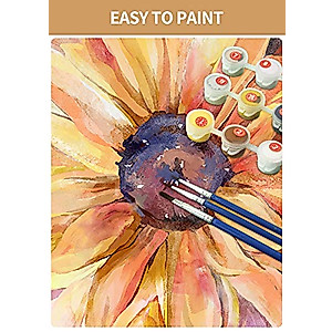 Slody Paint by Number for Adults DIY Flowers Oil Numbers Painting on Canvas Sunflower Acrylic Drawing Paintwork Art Crafts Without Frame,16x20 Inch