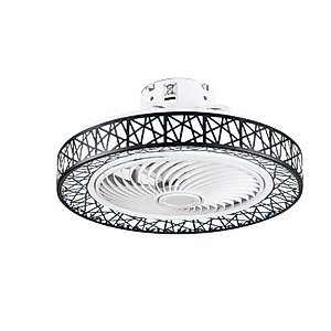 OUKANING Ceiling Fan with Lights 22-23 inch Invisible Acrylic Blade Metal Shell Ceiling Light Fan, LED Remote Control 3-Color Dimmable Lighting Fan (22" Water Drop Pattern)