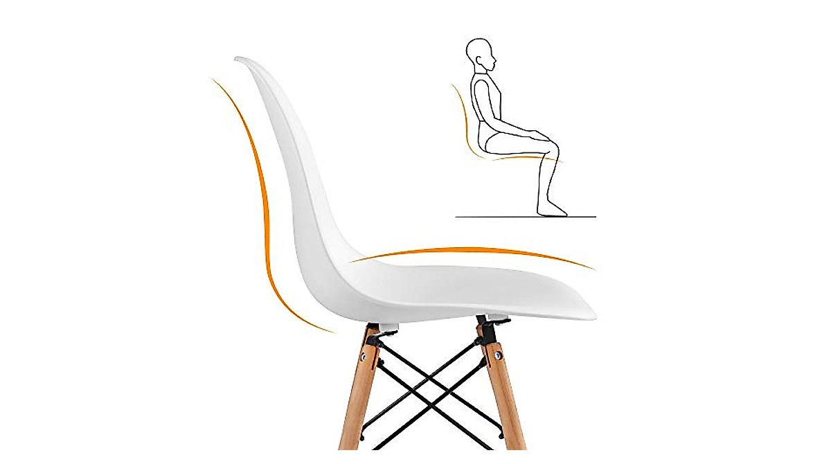 Modern Beech Wood Dining Chairs Set of 8 - Yaheetech