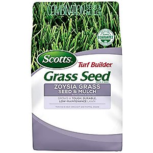 Scotts Turf Builder Zoysia Grass Seed & Mulch, Grows a Tough, Low-Maintenance Lawn, 5 lbs.