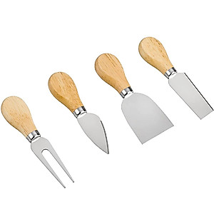 ccHuDE 4 Pcs Stainless Steel Cheese Cutter Set Cheese Spreading Slicer Forks Mini Butter Serving Spatula Charcuterie Board Accessories