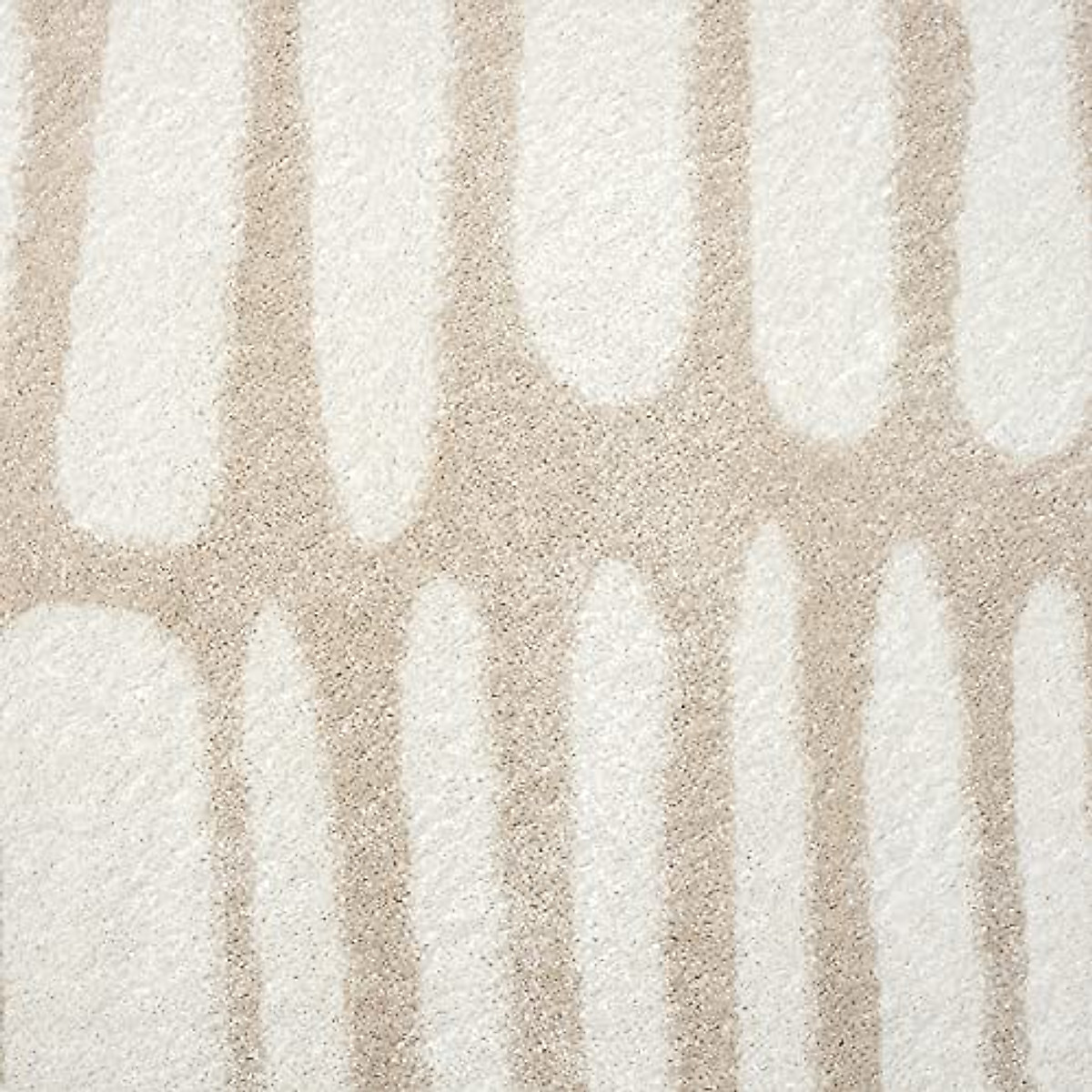 Abani Nuevo Collection Area Rug - Neutral Beige/Cream Abstract Design - 6'x9' - Easy to Clean - Durable for Kids & Pets - Non-Shedding - Medium Pile - Soft Feel - for Living Room, Bedroom & Office
