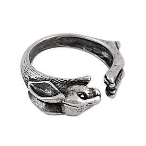 NOVICA Artisan Handmade Sterling Silver Wrap Ring Rabbitshaped from Mexico No Stone Animal Themed [ring Front 0.2 in L x 0.6 in W x 0.2 in H Band Width 3 mm W] ' Rabbit of Abundance'
