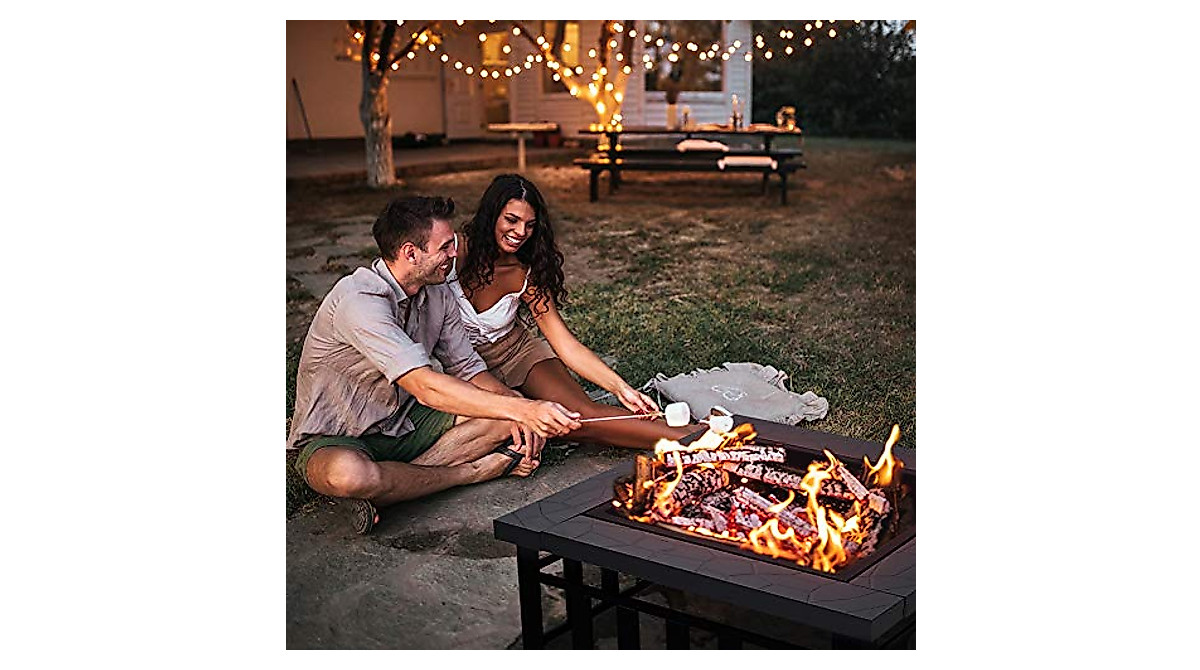 EZCHEER 34" Outdoor Fire Pit - Enjoy Cozy Evenings