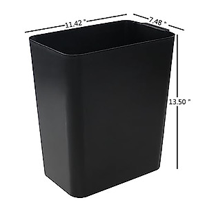 HOMMP 3-Pack Black 4.5 Gallon Office Wastebasket, Deskside Plastic Garbage Container Bin