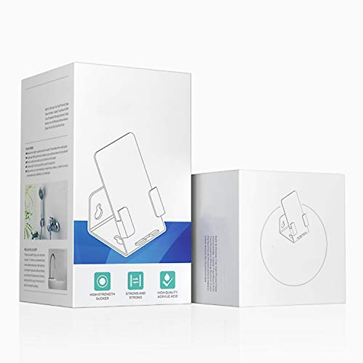 JZMYXA Bath&Shower Cell Phone Stand Holder-Handset Bracket-Suction Cup Bracket -Suction Cup Holder, Holder's Tray Mounted with Two Strong Suction Cups Suit for Most Cell Phones