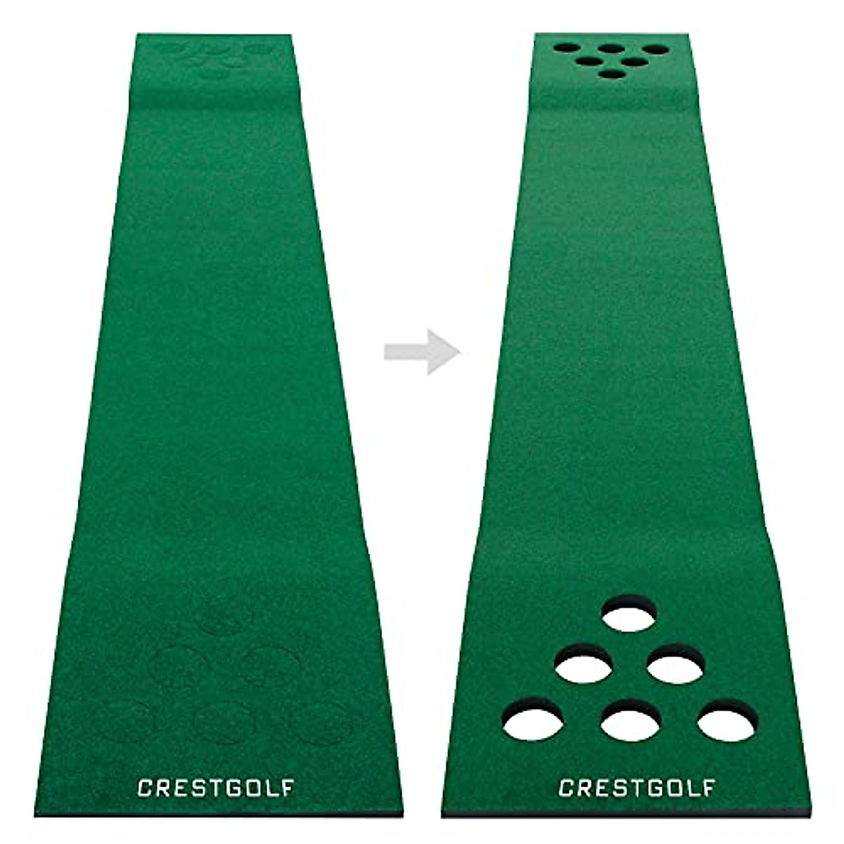 Golf Pong Mat Game Set Green Mat,Golf Putting Mat with 2 Putters, 6 Golf Balls,12 Golf Hole Covers for Indoor&Outdoor Short Game Office Party Backyard Use
