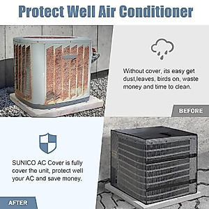 Air Conditioner Covers for Outside, Breathable Full Mesh With Waterproof Top Air Conditioner Cover for All Seasons, AC Unit Cover Protect from Cotttonwood Fluff, Leaves, Debris, 32"W x 32"D x 36"H