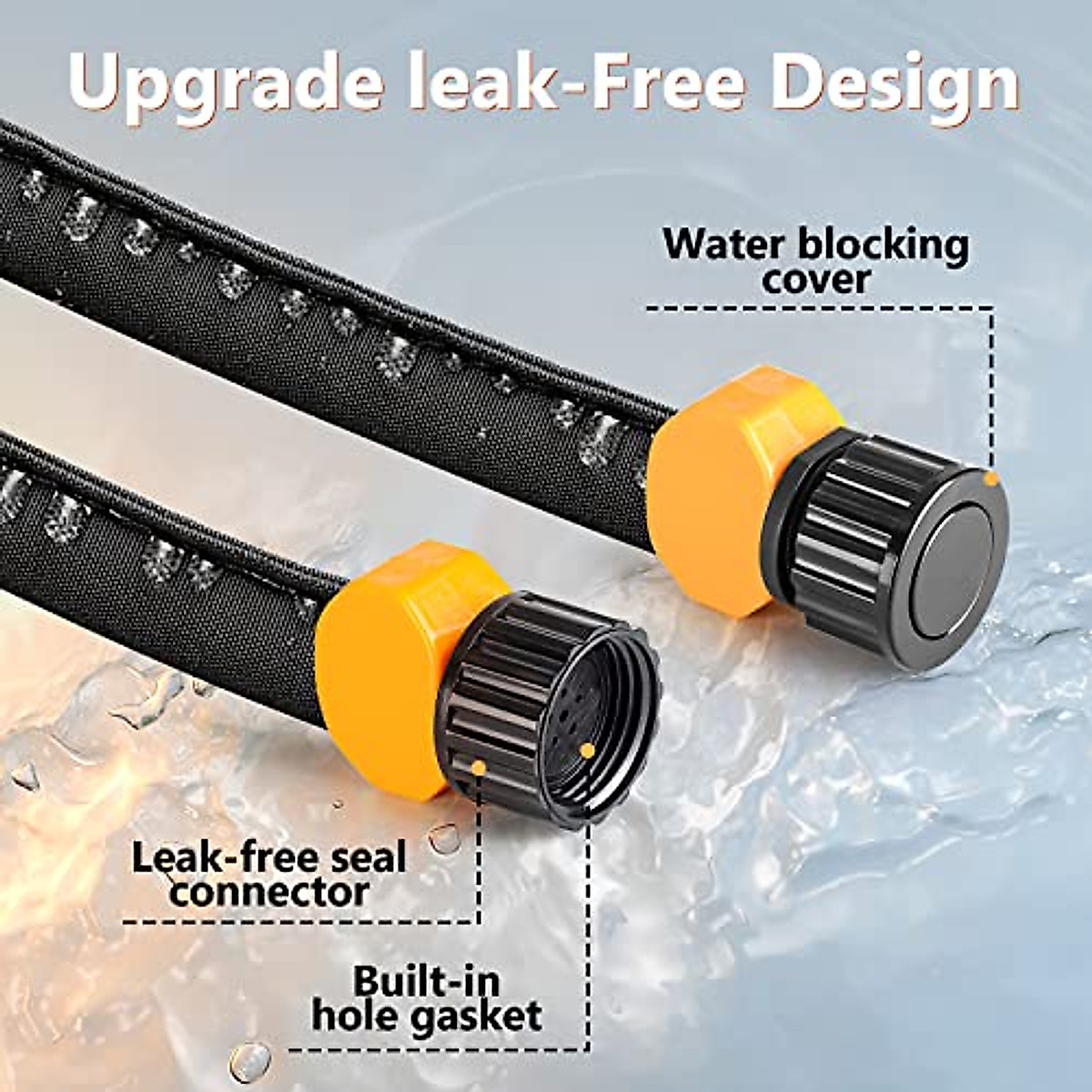 JAZIPO Premium Soaker Hose 15ft - Efficient Garden Drip Irrigation System - Heavy Duty Watering Hose Water-Saving, Linkable Sprinkler Hose, Garden Hose Kit for Consistent Watering