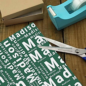 InterestPrint Custom Name Wrapping Paper for Women Men, Personalized Monogram Gift Wrap Paper 58x23 Customized Christmas Birthday Wrapping Paper Roll for Grandma Grandpa