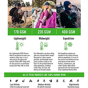 100% Merino Wool Women's Midweight Base Layer Bottoms - Thermal Underwear - No Itch Renewable Fabric - Black - Small Long/Tall