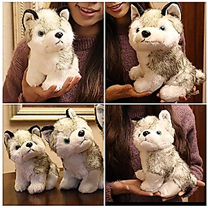 Plush Husky Dog Stuffed Animal Puppy Toys GiftsPuppy plush doll dog simulation doll, soft decorations and lovely gifts for girls and boys on birthdays and children's day