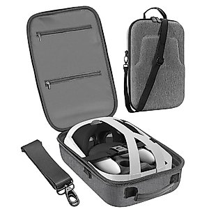 Akaigu Hard Travel Case Storage Case for Oculus Quest 3 All-in-one VR Gaming Headset and Controllers Accessories Carrying Bag (Gray)