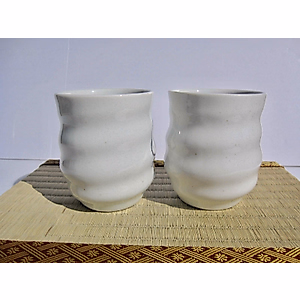 Mino Ware Japanese Sushi Yunomi Tea cups 9.47 Onces Authentic Dragon Red and Blue for Hot Green Tea Matcha Tea Bancha Set of 2 from Japan