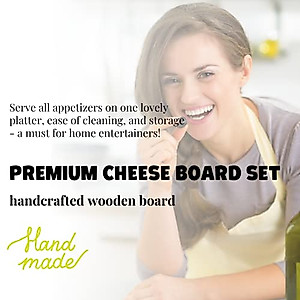 Wooden Charcuterie Board Set (11pcs) - Cheese Board Set with Extra Large Charcuterie Board, Knife, Forks, Bowls - Perfect Charcuterie Boards Gift Set - Beautiful Charcuterie Meat and Cheese Platter