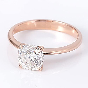 Diamond Jewelry Round Brilliant Cut Moissanite 2.50 CT Solitaire Wedding Engagement 14K Solid Rose Gold Certified Wedding Ring (12)