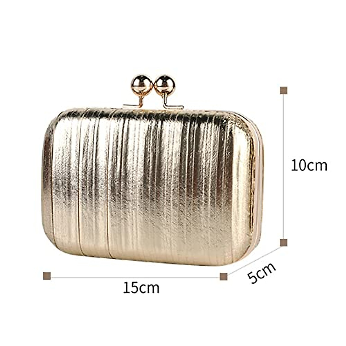 Women's Clutch Bag Chic Handbag Shoulder Bag Solid Color Purse Shine Evening Bag
