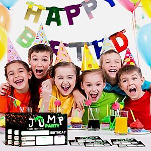YSTEP Jump Birthday Party Invitations, 20 Invite Cards with Envelopes, 4"x6" Trampoline Bounce House Birthday Invites - A01