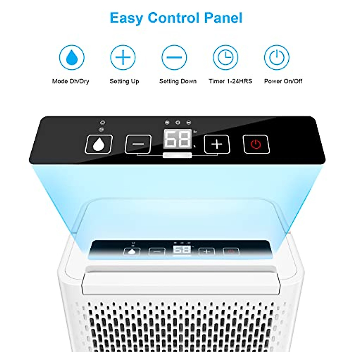 WANSID 2000 Sq.Ft Dehumidifiers with Auto Drain or Manual Drainage,Intelligent Humidity Control, Water Full Auto Shut Off Function for Home,Basements,Bedroom,Bathroom