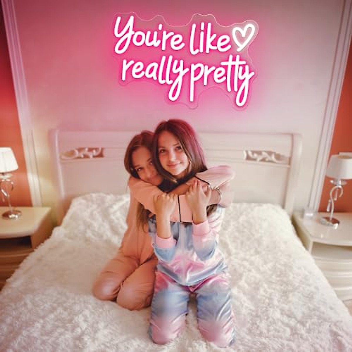 Brochao You're Like Really Pretty Neon Sign LED Neon Light for Wall White Neon Signs for Bachelorette Party Birthday Engagement Party Wedding Decoration with Switch (16" x 11")