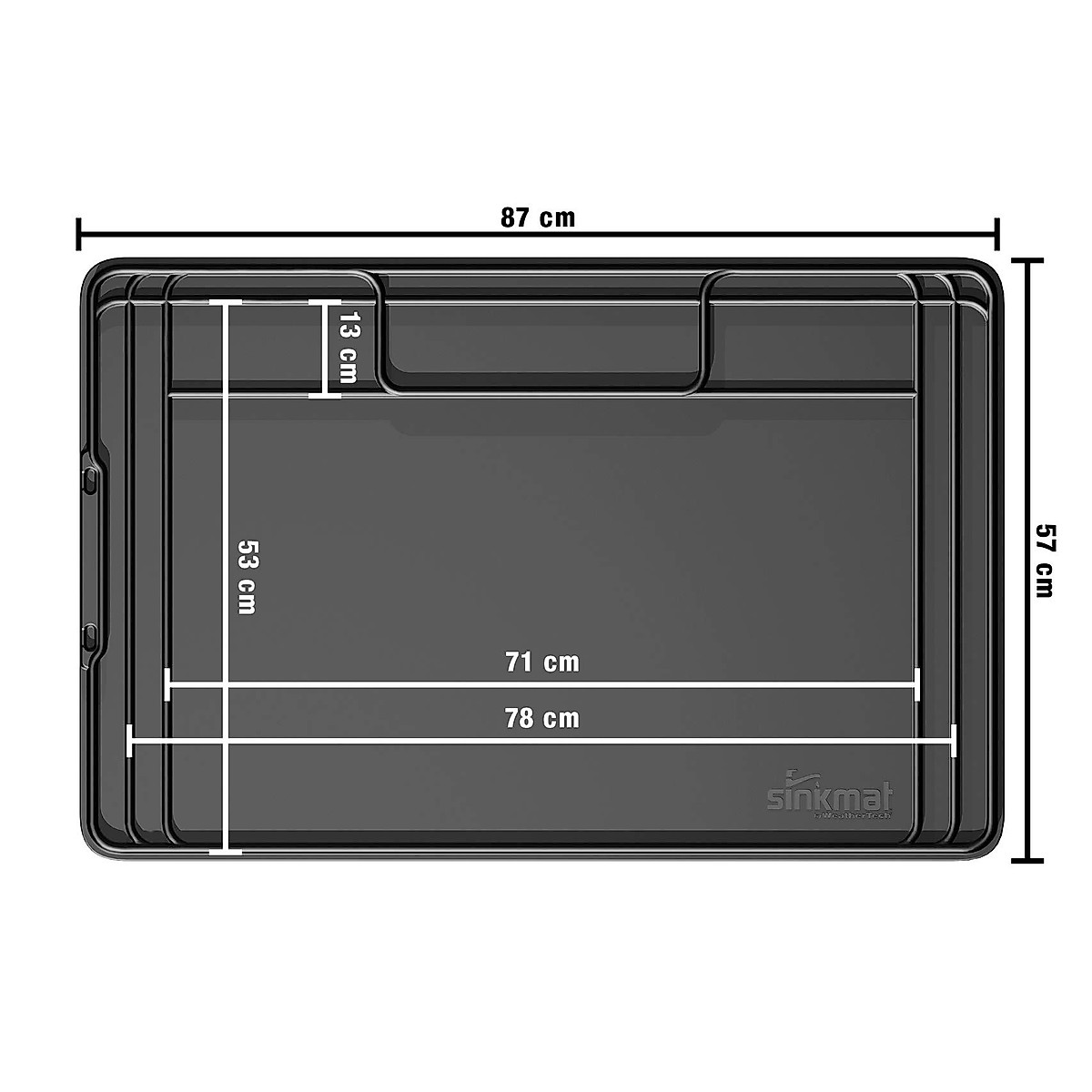 WeatherTech SinkMat Waterproof Under The Sink Cabinet Protection Mat, 34 by 22 Inches, Black