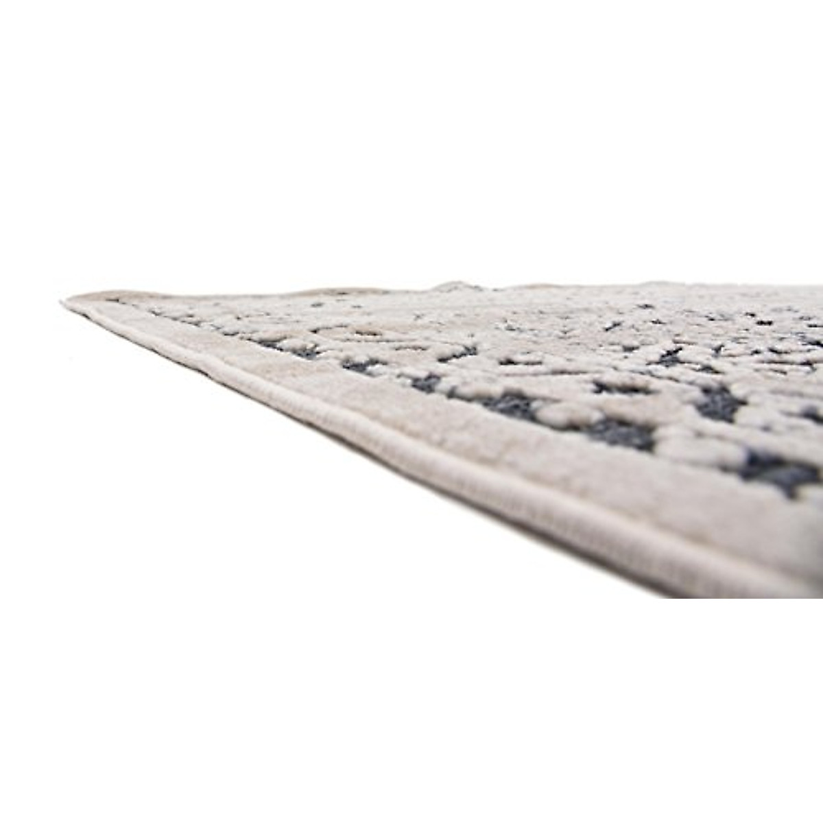 Unique Loom Chateau Collection Distressed Vintage Traditional Textured Dark Blue Area Rug (8' 0 x 10' 0), beige/navy blue