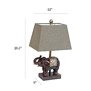 Elegant Designs LT3305-BWN Festive Elephant Table Lamp, Brown