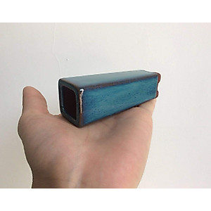 LOOPIG Square Cascade Chinese Yixing Mame Glazed Bonsai Pot 3.2x3.2x9.7cm