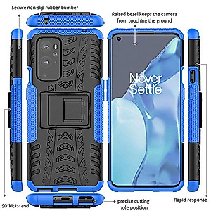 Yiakeng OnePlus 9 Pro Case, 1+9 Pro Cases, Shockproof Silicone Protective with Kickstand Hard Phone Cover for OnePlus 9 Pro (Blue)