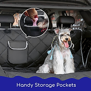 Nobleza Cargo Liner for Dogs, Nonslip Waterproof Dog Car Cover for SUV with Bumper Flaps and Storage Pockets, Universal Washable Pet Cargo Trunk Liner Protector for Safety, 40.5" W x 72.5" L