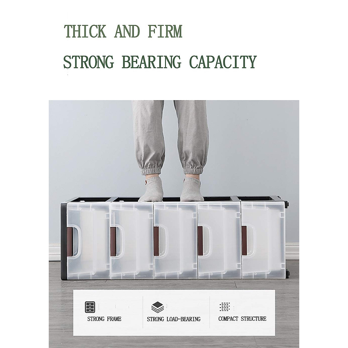 TENGZHENSHOP 5-Drawer Rolling orage Cart on Wheels, Clearview Craft orage ntainers Bins, Black Frame & Clear orage Drawers