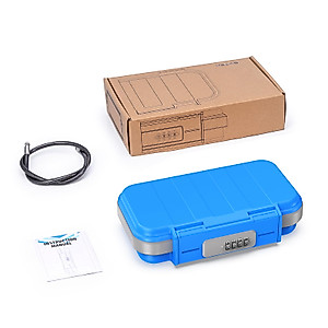 AMIR Portable Safe Box, Combination Security Case LockBox with Code, Waterproof Anti-Theft Mini Travel Safe Lockbox with Removable Chain, Portable Lock Box for Car Dorm Beach Hotel Personal Items Safe