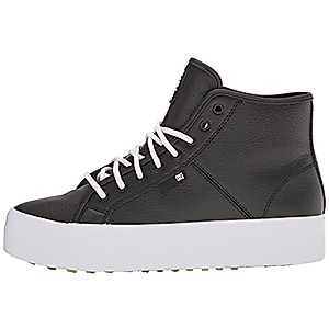 DC Women's Manual HI WNT Skate Shoe, Black/White, 8.5