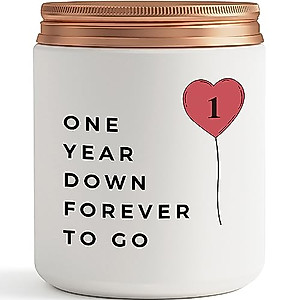 One Year, 1st, 1 Year, First Anniversary Candle Gifts for Him Her Couple- Best Happy Paper Anniversary Girlfriend Boyfriend Wife Husband Romantic Gift