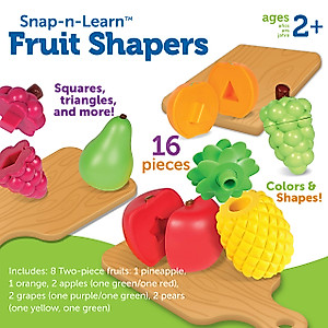 Learning Resources Snap-n-learn Fruit Shapers,Fine Motor Toy for Toddlers, Ages 2+