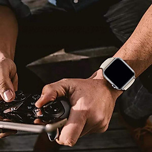 OMIU Leather Bands Compatible with Apple Watch Band 38mm 40mm 41mm 42mm 44mm 45mm 46mm 49mm, Genuine Leather Wristband Starp for iWatch SE Series 10 9 8 7 6 5 4 3 2 1 Ultra for Women Men