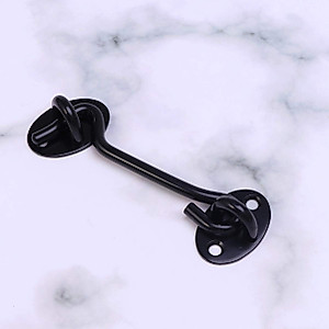 LEVINE 2PCS 4 Inch Latch Black Heavy Duty Solid Stainless Steel Gate Latch for Wooden Fences or Metal Gates,Safety Sliding Barn Door,Shed(4 Inch,Black)