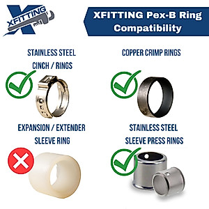 XFITTING 20 Pieces 1" Pex Ball Valve Hot/Red, 24-2-5=20X (20-Packs)