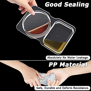 SEILETOO 40PCS Double Compartment Condiment Containers with Lids, 2025 New Disposable 2 Compartment Snack Containers, Plastic Bento Boxes for Office,Picnic,Microwave Safe