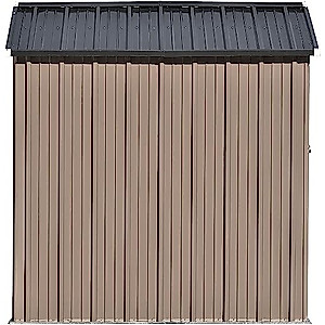 Merax Outdoor Storage Shed, 8X 6 FT Metal Garden Shed Steel Tool Shed Storage House with Adjustable Shelf and Lockable Doors,Tool Cabinet with Vents and Foundation for Backyard, Patio & Lawn, Brown