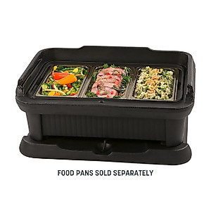 Carlisle FoodService Products Slide 'N Seal Top Loading Insulated Food Pan Carrier Food Pan Holder with Sliding Lid for Catering, Kitchen, and Restaurants, Plastic, 24 Quarts, Black