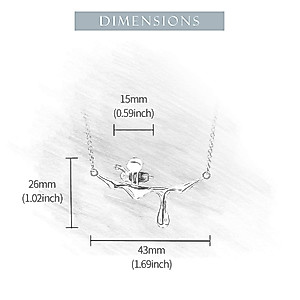 Lotus Fun S925 Sterling Silver Pendant Necklace Bee and Dripping Honey Pendant with Necklaces Chain Length 18.5 inches, Handmade Unique Jewelry Gifts for Women (Gold)