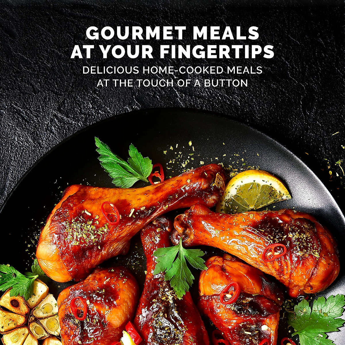 Kalorik MAXX® Touch 16 Quart Air Fryer Oven, 9-in-1 Air Fryer Toaster Oven Combo, 21 presets, 500°F, 5 Accessories, Recipe Book, 1600W, Black Stainless Steel, AFO 47804 BK