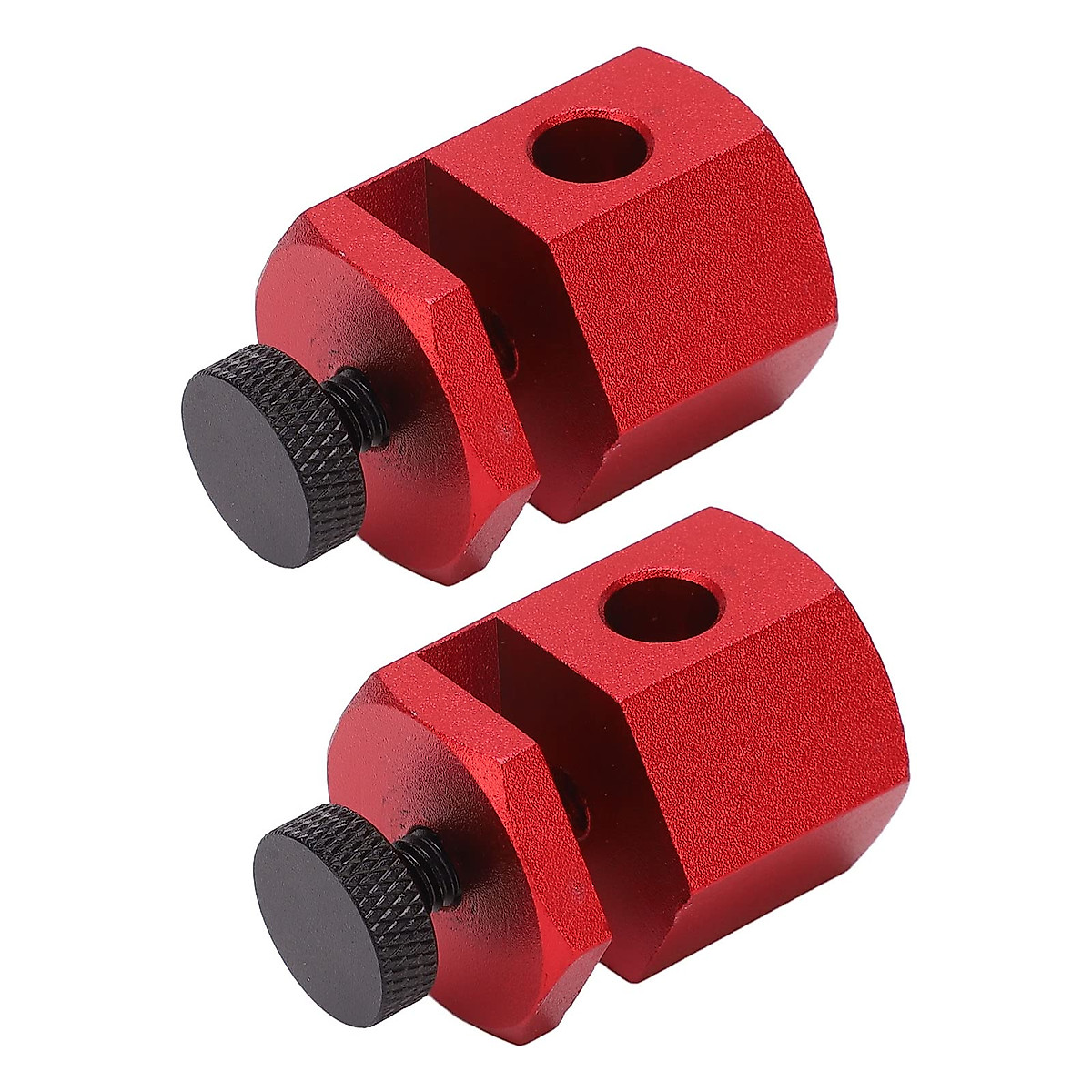 2PCS Stair Gauges for Framing Square, Layout Stringer Jigs Rafter Block, with Knurled Thumbscrew, Red Anodize Aluminum Alloy