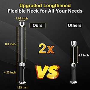 Barbecue Grill Light, BBQ Grilling Accessories for Outdoor with Magnetic Base, Stocking Stuffers Grilling Gifts for Men, 360 Degree Flexible Neck, Water & Heat Resistant, Batteries Included - 2 Pack