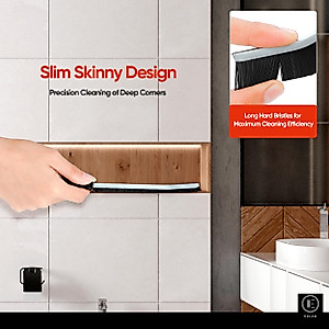 EZLAD 5 Pcs Hard Bristle Crevice Cleaning Brush for Household Use, Grout Gap Cleaning Brushes for Bathroom, Kitchen, Tiles, Window & Door, New 2023 Design Long Skinny Multifunctional Cleaner Tool