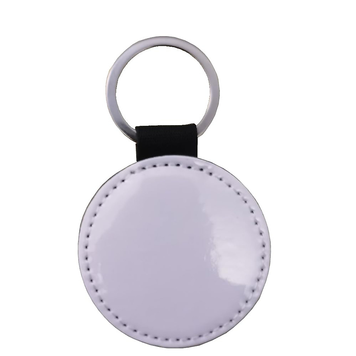 Yongkang 10 pieces Sublimation Blanks keychain Glitter PU Leather both sides can be sublimated DIY Craft (Rounded)