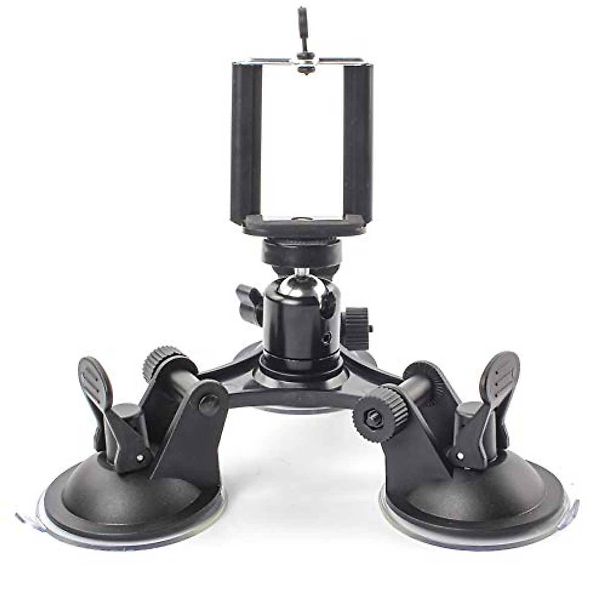 EZESO ESSENTIAL SKINCARE Camera Mount for Car - Camera Suction Mount - Car Mount Triple Suction Cup Mount with 1/4 Threaded Head 360 Degree Tripod Ball Head